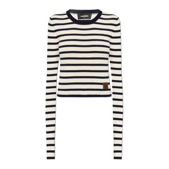Dsquared2 Wollpullover mit Streifenmuster - - Knitwear - Damen - Schwarzk - M