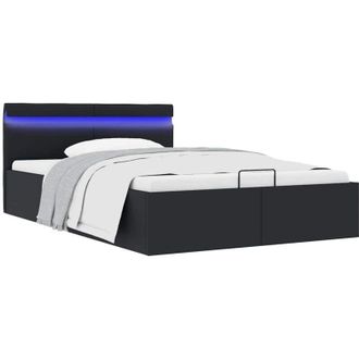 vidaXL Bett mit Bettkasten Hydraulisch led Kunstleder 140x200 cm Vidaxl