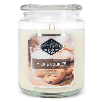 Candle-Brothers Grande bougie parfum&eacute;e en pot | Milk & Cookies | Bougie parfum&eacute;e sucr&eacute;e | Bougie &agrave; longue dur&eacute;e de combustion (100h) | Bougie &agrave; plusieurs m&egrave;ches | Bou