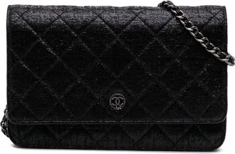 Chanel Hobo Bags - CC Quilted Crinkled Patent Wallet On Chain - Gr. unisize - in Schwarz - f&uuml;r Damen