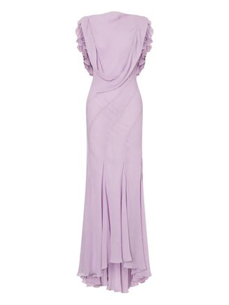 Alberta Ferretti robe à volants - Rose