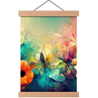 MG Design 2er-Set Natural Posterleiste aus Holz 40 cm - magnetischer Poster-Aufhänger, 4 Leisten mit starker Haftung, mit Aufhängeschnur - für Poster, Fotos & Z