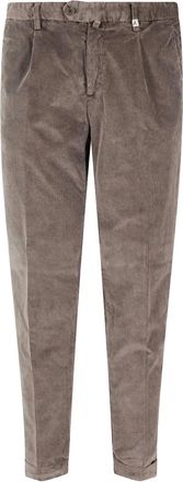 Myths pantalon en velours côtelé à coupe courte - Marron