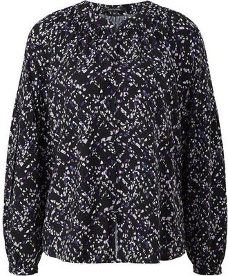 Comma Langarmbluse Bluse Viskosebluse mit abstraktem Muster
