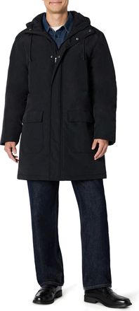 Amazon Essentials Herren Moderne, Übergroße Parka-Jacke Aus Schwerem Material, Schwarz, XXL