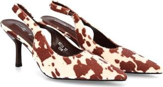 Shoes & Blues Chaussures à talon pour femme avec pointe fine et talon fin, bande arrière élastique, ajustement confortable. Imprimé moderne Idéal pour la saison aut