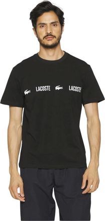 Lacoste Homme, Tops, Noir, Taille: M T-shirt &agrave; bande logo - Noir