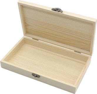 Perfeclan Unvollendete Schmuckschatulle aus Holz mit Verschluss, l