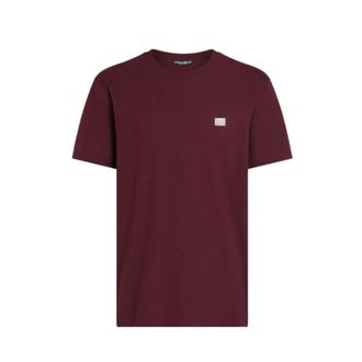 Dolce & Gabbana T-Shirt mit Logo-Plakette - - Tops - Herren - Rot - L
