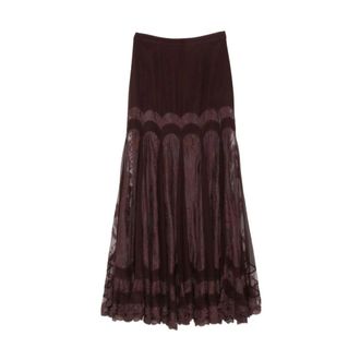 Zimmermann Valiant Langer Rock aus Seiden-Spitzen-Mix - - Skirts - Damen - Braun - M