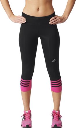 adidas Damen 3/4 Tights Response, Black/Shock Pink, XS