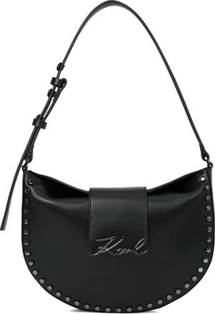 Karl Lagerfeld sac porté épaule K/Signature à détails de clous - Noir