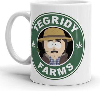 Generic Kaffeebecher Tegridy Farms Randy Marsh Minimalistisch Keramik Kaffeetasse Personalisiert Becher Aus Porzellan F&uuml;r Saft Cappuccino Tee