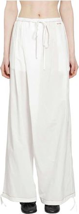 Marni Femme, Pantalons, Blanc, Taille: 38 FR Pantalon &agrave; Cordon Coulissant en Popeline