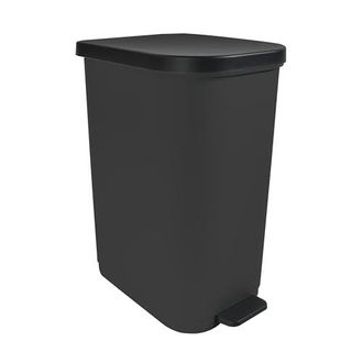 MSV Poubelle Ovale 35L Harper en Polypropyl&egrave;ne 100% Recycl&eacute;, Design &Eacute;l&eacute;gant et Pratique pour Votre Cuisine ou Salle de Bain, pour Un Usage Quotidien, Noir
