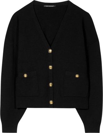 Luisa Cerano Femme, Pulls, Noir, Taille: 44 FR Gilet Court