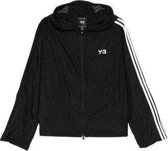 Yohji Yamamoto Femme, Sport, Noir, Taille: 40 FR Coupe ample Veste de surv&ecirc;tement &agrave; 3 bandes en nylon c&acirc;bl&eacute;