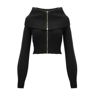 Elisabetta Franchi Femme, Pulls, Noir, Taille: 38 FR Cardigans