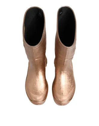 Dolce & Gabbana Logo-Embossed Rubber Rain Boot - Rose gold