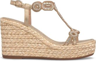 Alma En Pena Alma EN Pena, Femme, Chaussures, Jaune, Taille: 41 EU Sandale Plateforme Esparto avec Ornement Circulaire