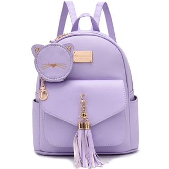 I Ihayner M&auml;dchen Mode Rucksack Mini Umh&auml;ngetasche Damen Kleine Leder Rucksack Tasche f&uuml;r Teenager M&auml;dchen mit M&uuml;nzbeutel Lila