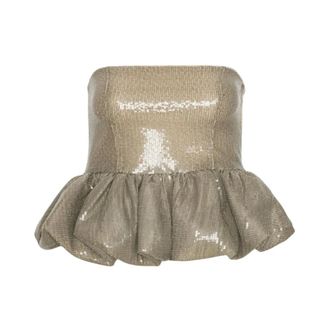 Rotate Rotate Birger Christensen - Rotate Top - Femme - Tops - Beige - Taille: 42 FR