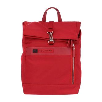 Piquadro Roter Rucksack aus recyceltem technischem Stoff - - Bags - Damen - Rot - ONE SIZE