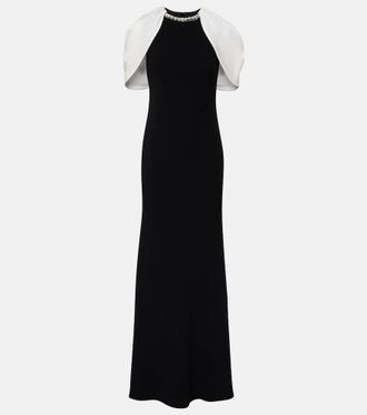 Roland Mouret Robe longue en crêpe de satin à ornements