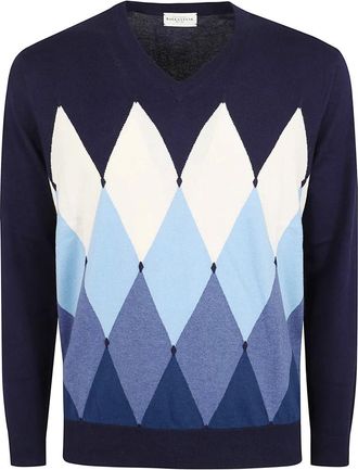 Ballantyne Homme, Pulls, Bleu, Taille: L V Neck Pullover