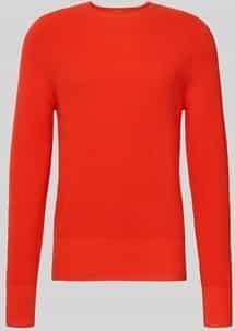 FTC Strickpullover aus Baumwoll-Kaschmir-Mix mit gerippten Abschl&uuml;ssen