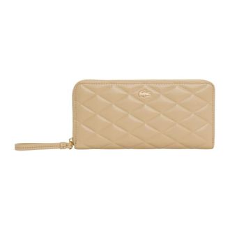 Lacoste Femme, Accessoires, Brun, Taille: ONE Size Large Portefeuille Crocodelle en Cuir