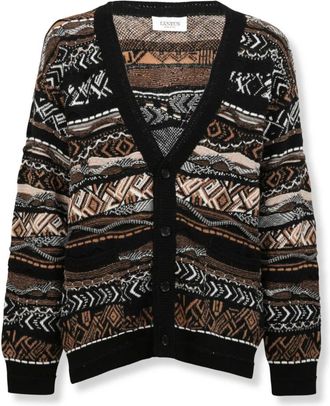 Laneus Homme, Pulls, Multicolore, Taille: M Iconic Jacquard Cardigan