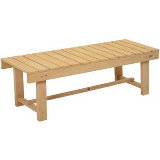 OUTSUNNY Banc de jardin 2 places style rural chic assise &agrave; lattes dim. 110L x 38l x 35H cm bois de sapin pr&eacute;-huil&eacute;