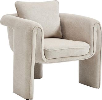 Vente-Unique Fauteuil en Tissu Beige JOLIPIA
