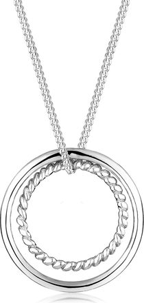 Elli Halskette Damen mit Kreis Ring Symbol Geo Basic Trend in 925 Sterling Silber 80 cm lang
