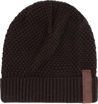 Knit Factory Bonnet Jazz - Bonnet Femme et Homme - Beanie Hiver - Bonnet Chaud - Bonnet tricoté - Marron Foncé - One Size - 30% Laine, 70% Acrylique