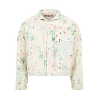 Junya Watanabe Homme, Vestes, Multicolore, Taille: L Floral Print Chest Pocket Jacket