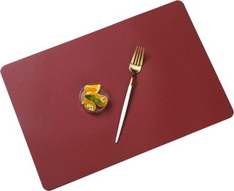 Railonch Lederoptik Tischsets, 4 St&uuml;ck/6 St&uuml;ck Platzsets, Abwaschbar rutschfest Platzdeckchen, Schmutzabweisend Platzmatte f&uuml;r K&uuml;che Restaurant, 45 x 29cm (Wei