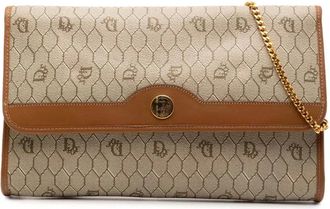 Dior 20th Century Honeycomb Coated Canvas Chain shoulder bag - Braun