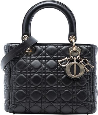 Dior Hobo Bags - Medium Lambskin Cannage Lady Dior - Gr. unisize - in Schwarz - f&uuml;r Damen