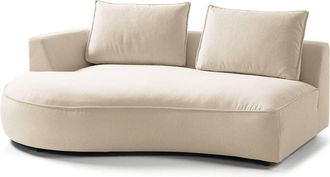 Studio Copenhagen home24 Modulottomane Beige/Beige Webstoff Saia 196 x 146cm Ausrichtung links Modern