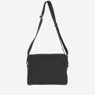 Gucci Mens Gg Medium Shoulder Bag Black Polyamide