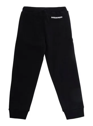 Dsquared2 Boys Pants, Black Cotton Trousers