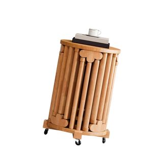 Generic Runde 6-in-1-Hocker aus Holz, tragbare, ineinander verschiebbare Schminkhocker, Keine Installation erforderlich, for die Verwendung im Schlafzimmer, W