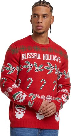 Only & Sons Herren Onsxmas Reg 5 Allover Crew Knit Strickpullover, Pompeian Red/Detail:Blissful, Medium