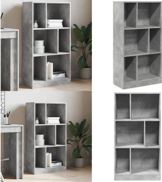 vidaXL Vidaxl - B&uuml;cherregal Betongrau 57x28,5x107,5 cm Holzwerkstoff - Buche Regal - B&uuml;cherregal Grau - Wohnraumorganisation - Aufbewahrungssystem