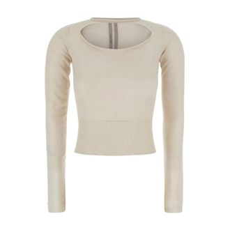 Rick Owens Cropped Pullover mit Front-Cut-Out - - Knitwear - Damen - Beige - M