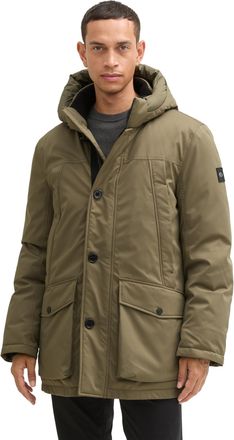 Tom Tailor Herren 1041321 Arctic Winterpaka mit Abnehmbarer Kapuze, 11848-Jungle Soil Green, 3XL