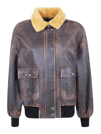 Khaite Blouson En Cuir - Marron