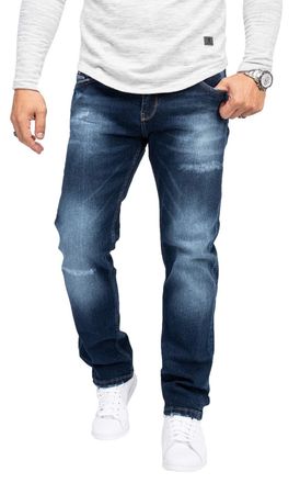 Rock Creek Herren Jeans Regular Fit Stretch Jeans M&auml;nnerhose Herrenjeans Denim Hosen Herrenhose Straight Cut Stonewashed RC-3103 Dunkelblau W42 L36